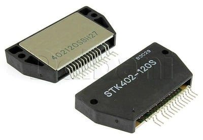 STK402-120 SANYO 2xNF-E classAB ±65V 2x120W(2x80W/0.4%THD/±57V/6om), 14 ...