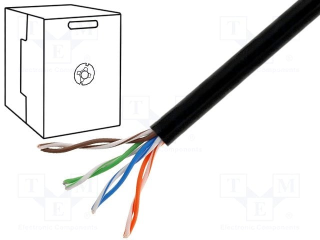 Кабел UTP U/UTP5E-SCCA305-O Кабел U/UTP 5e външно тел CCA 4x2x24AWG PE ...
